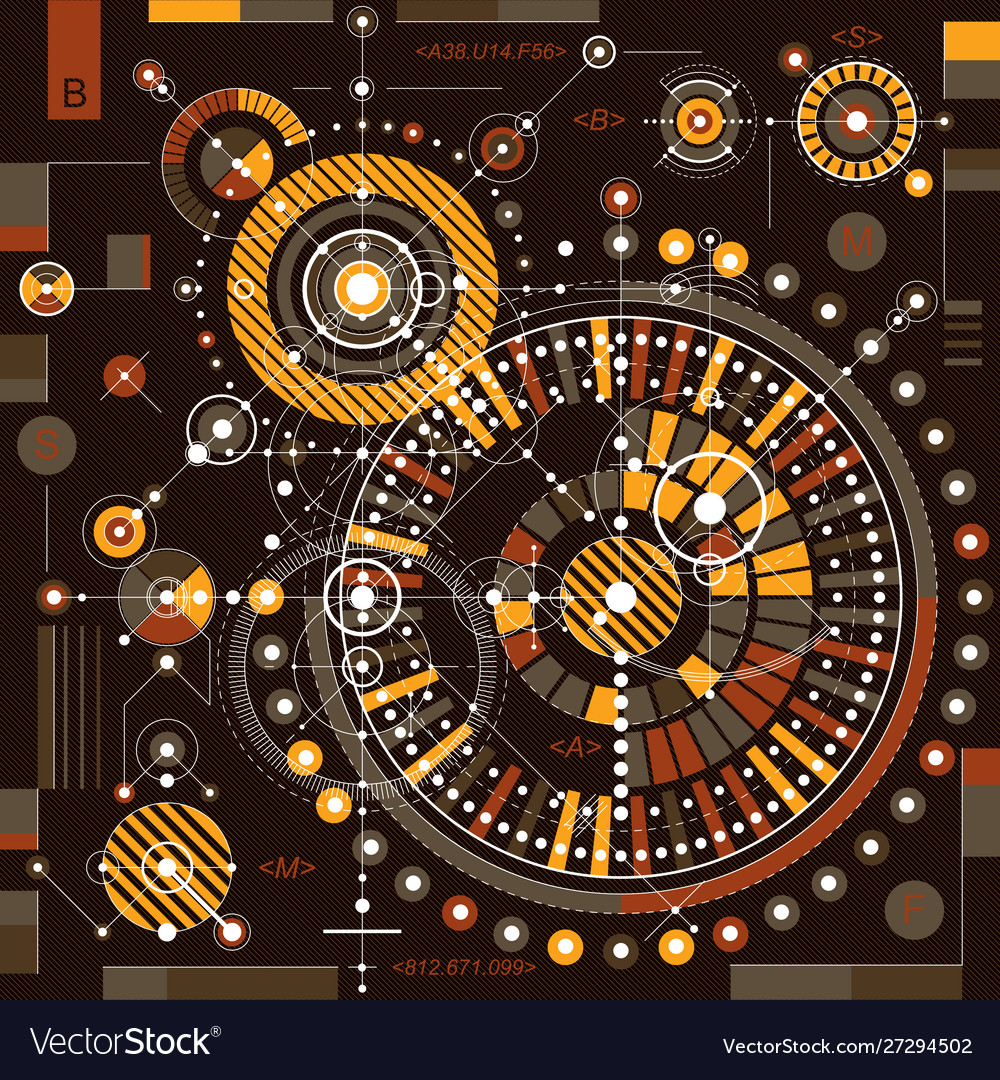 Mechanical scheme engineering drawing with Vector Image
