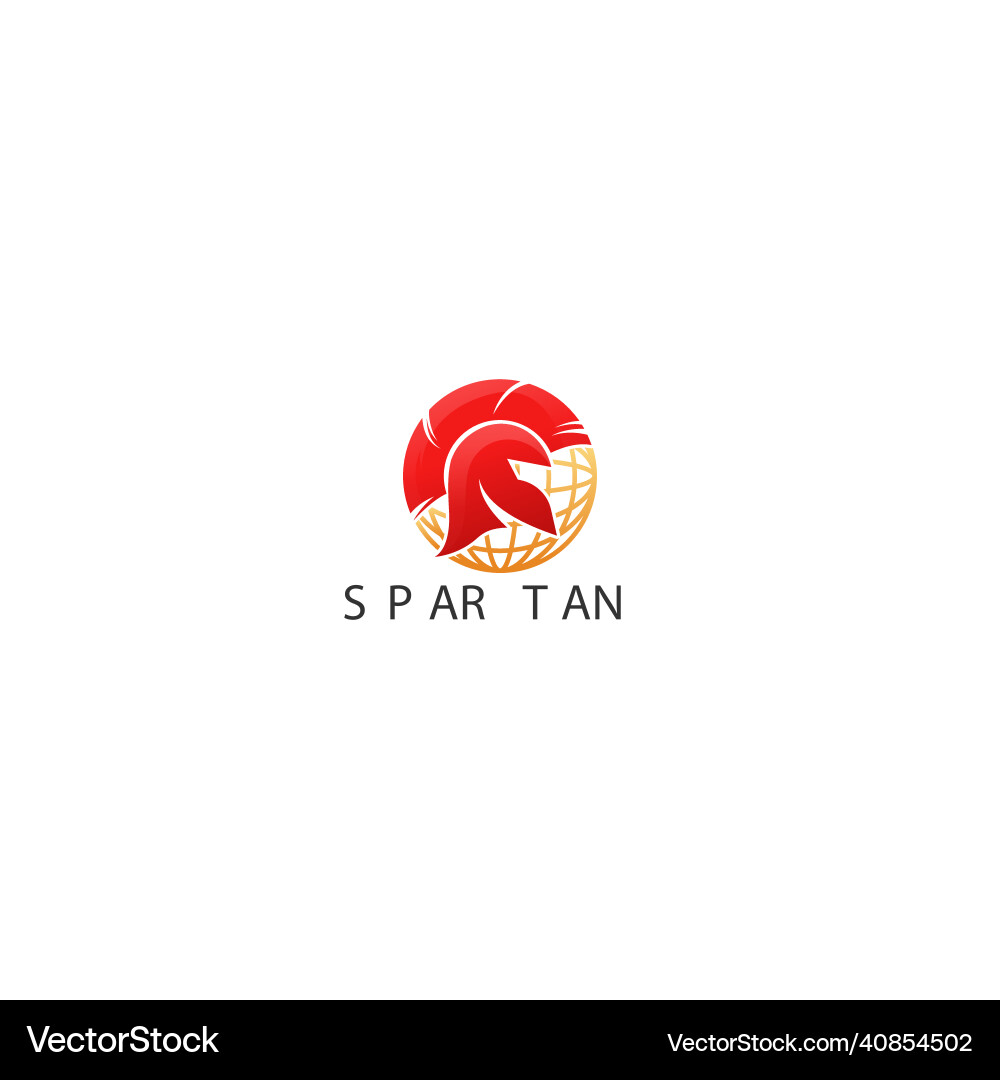 Modern design flat colorful spartan logo Vector Image
