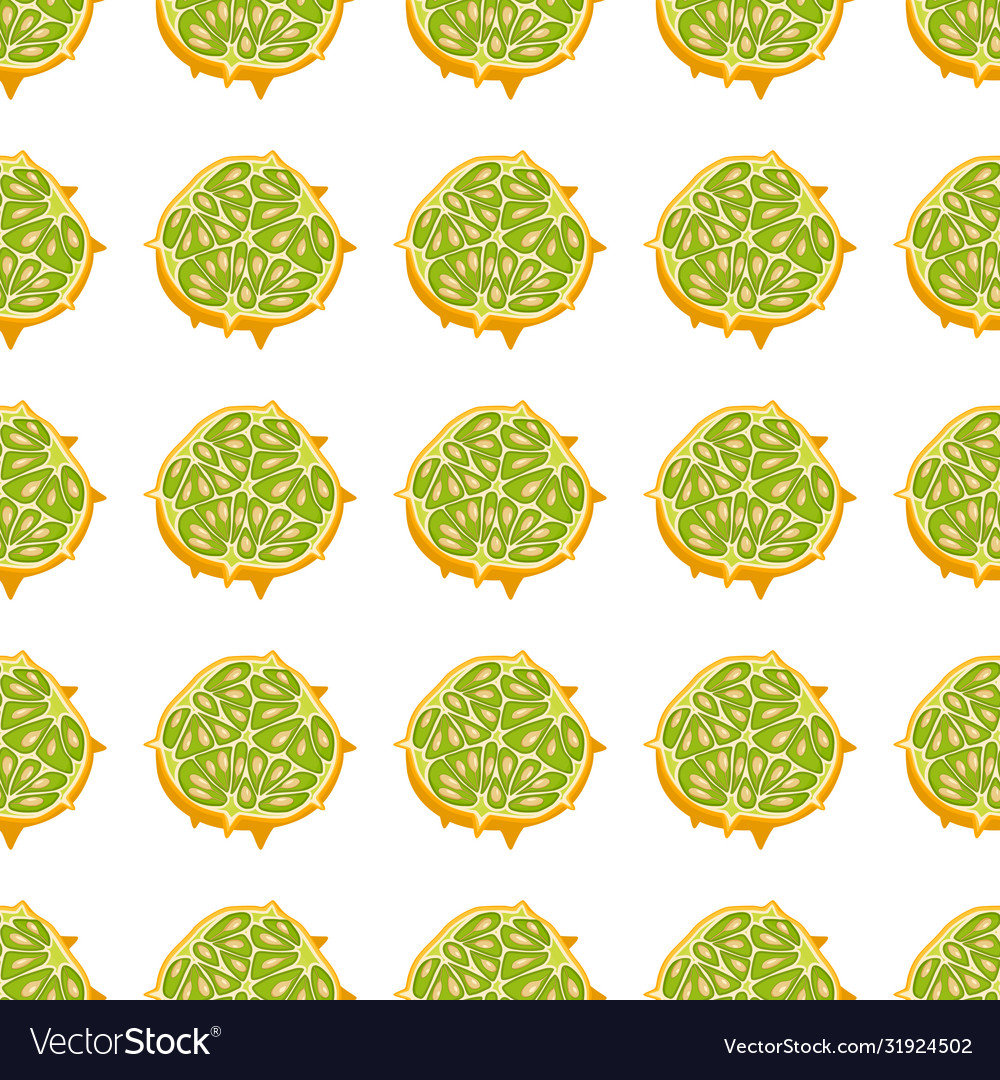 On theme big colored seamless kiwano Royalty Free Vector