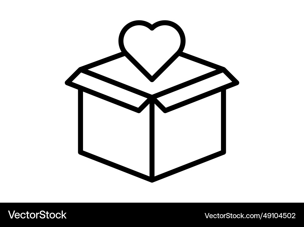 Package heart icon related to delivery Royalty Free Vector