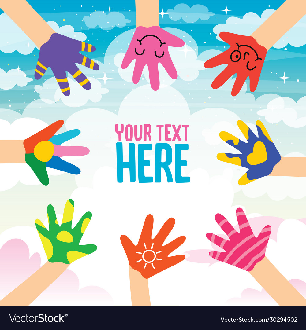 Painted hands Royalty Free Vector Image - VectorStock