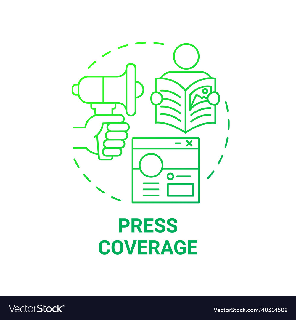 Press coverage green gradient concept icon Vector Image