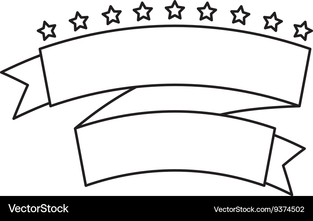 Ribbon with stars isolated icon design Royalty Free Vector