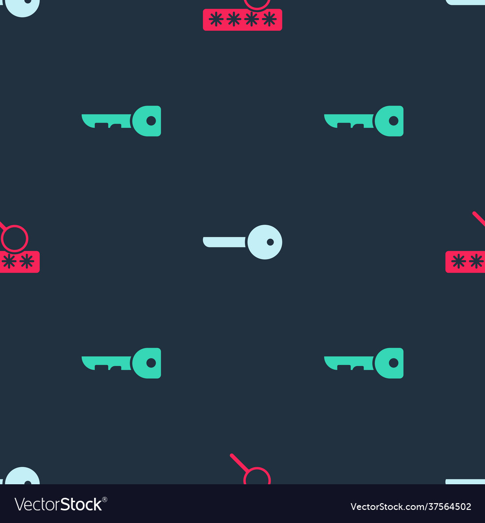 Set Password Protection Key And On Seamless Vector Image