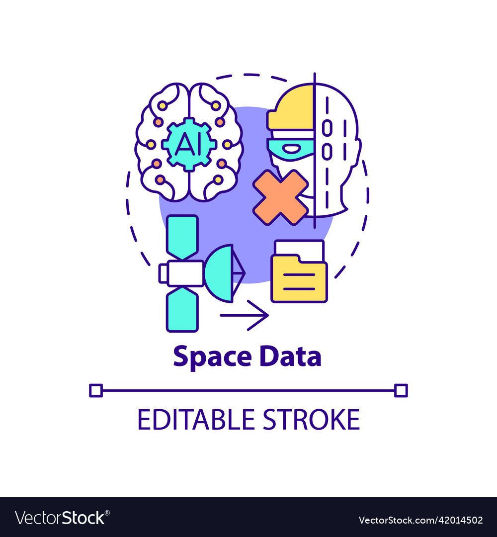 Space data concept icon Royalty Free Vector Image