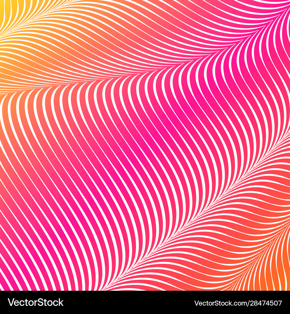 Abstract acid color wavy background optical art Vector Image