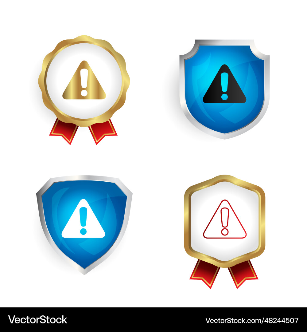 Abstract risk sign badge and label collection Vector Image