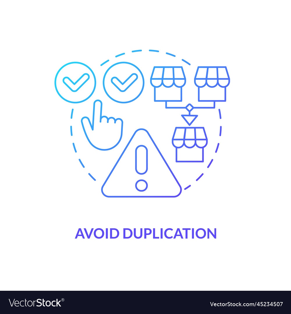 Avoid duplication blue gradient concept icon Vector Image