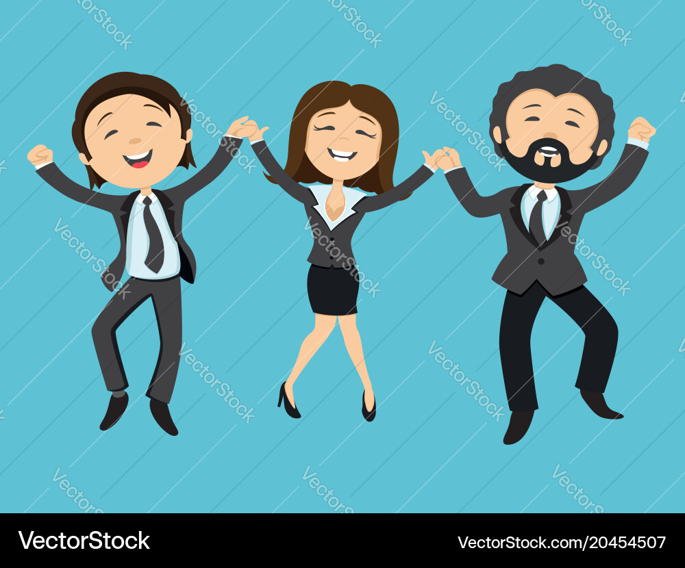 Business people in a jump Royalty Free Vector Image