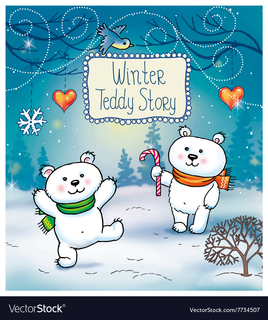 Funny winter christmas story Royalty Free Vector Image