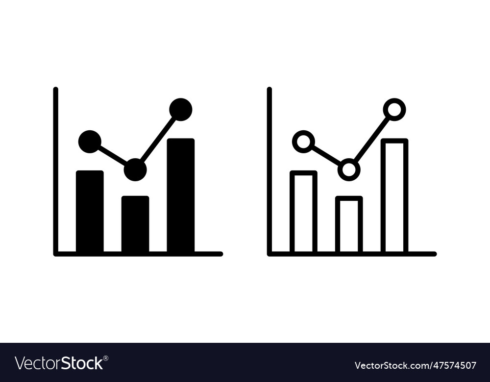 Growing graph icon chart icon graph icon Vector Image