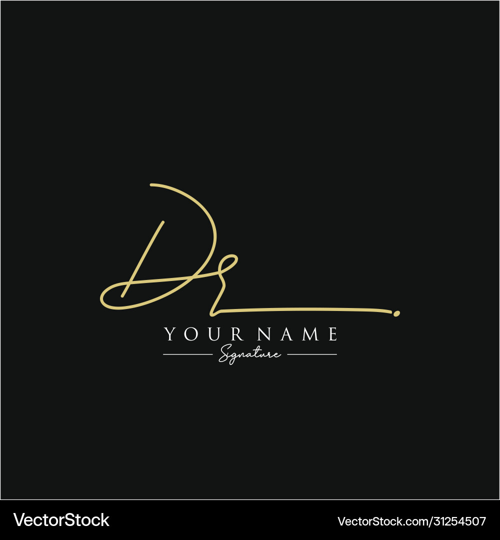 Letter dr signature logo template Royalty Free Vector Image