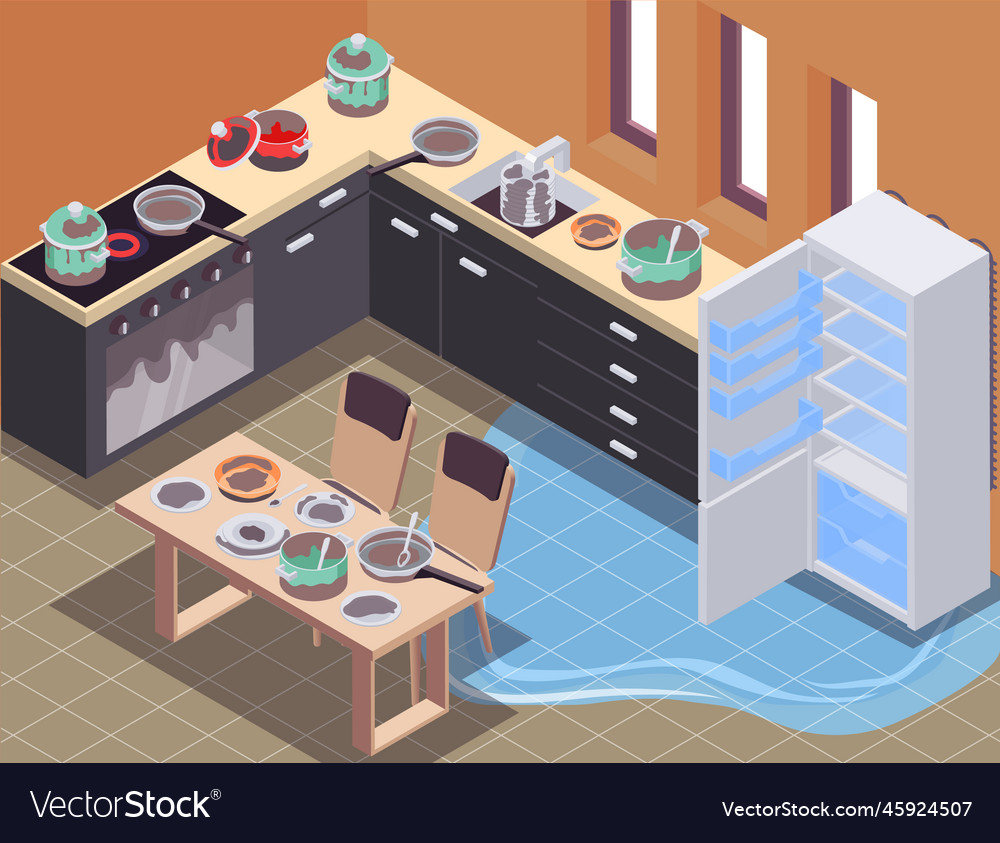 Messy kitchen background Royalty Free Vector Image