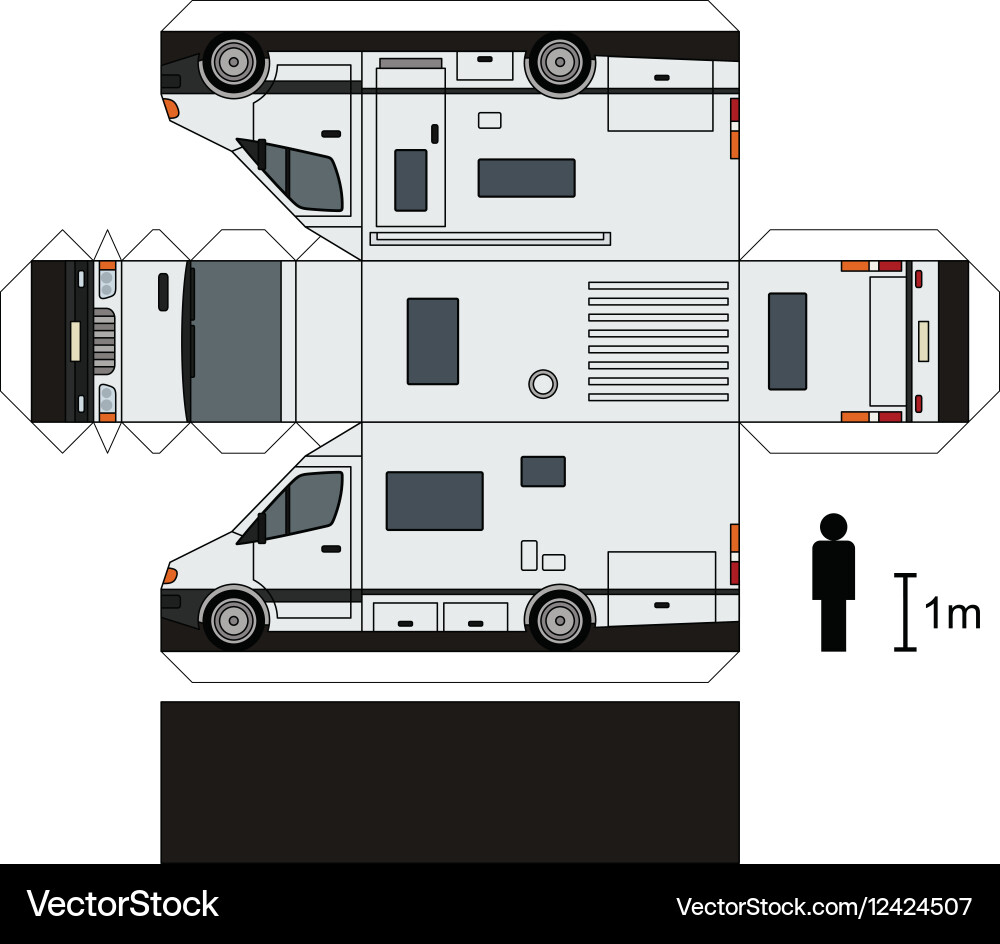 Paper model of a caravan Royalty Free Vector Image