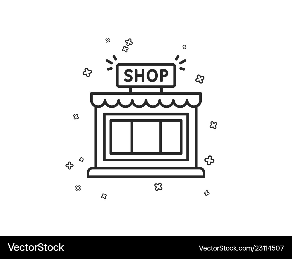 Shop line icon store symbol Royalty Free Vector Image