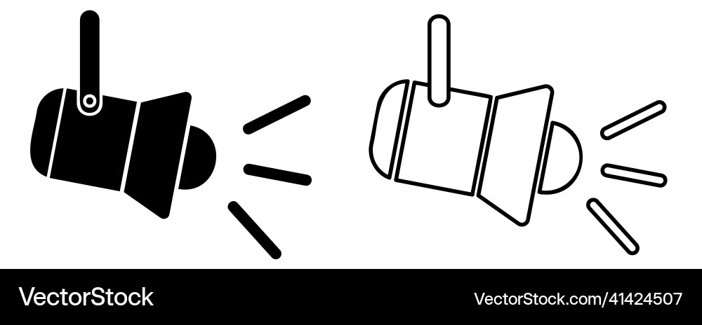 Spotlight filled and outline icons Royalty Free Vector Image