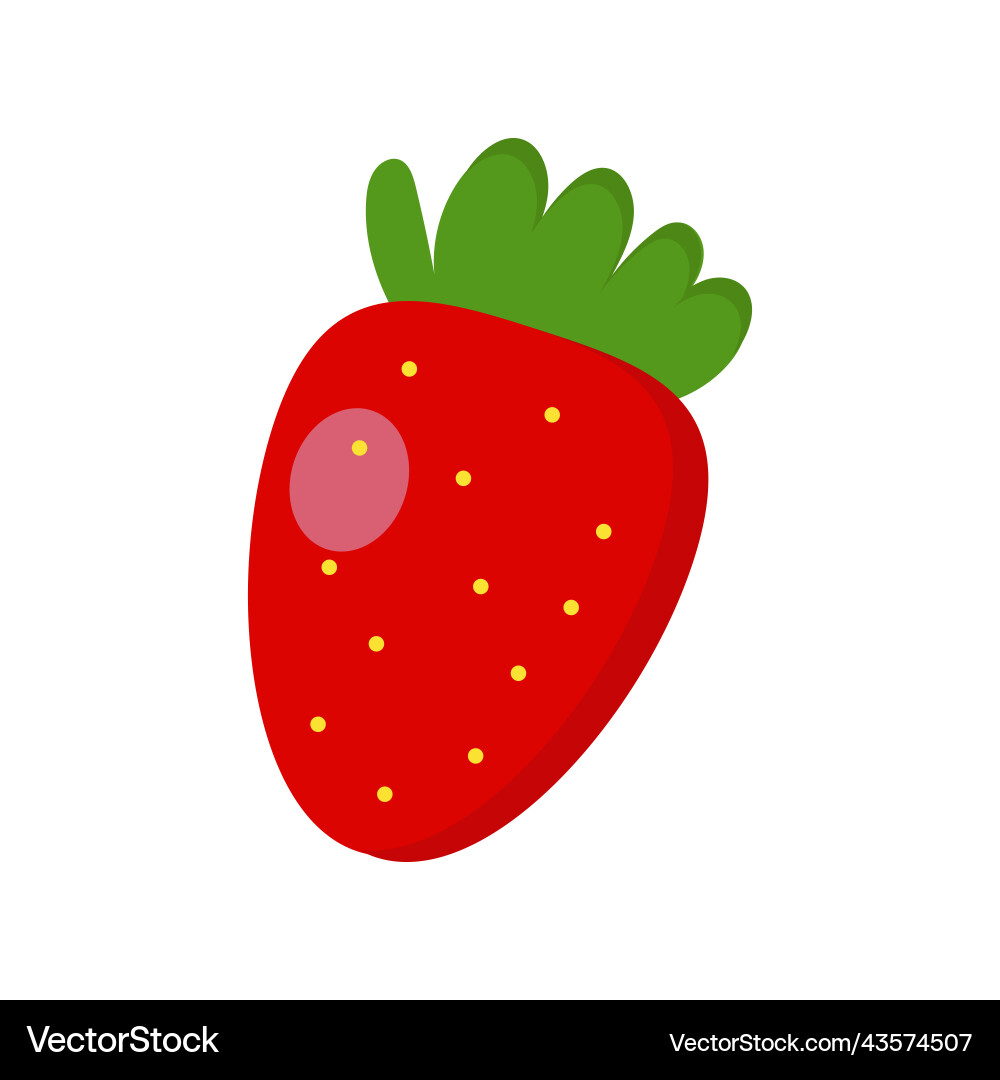 Strawberry berry in flat style on a white Vector Image