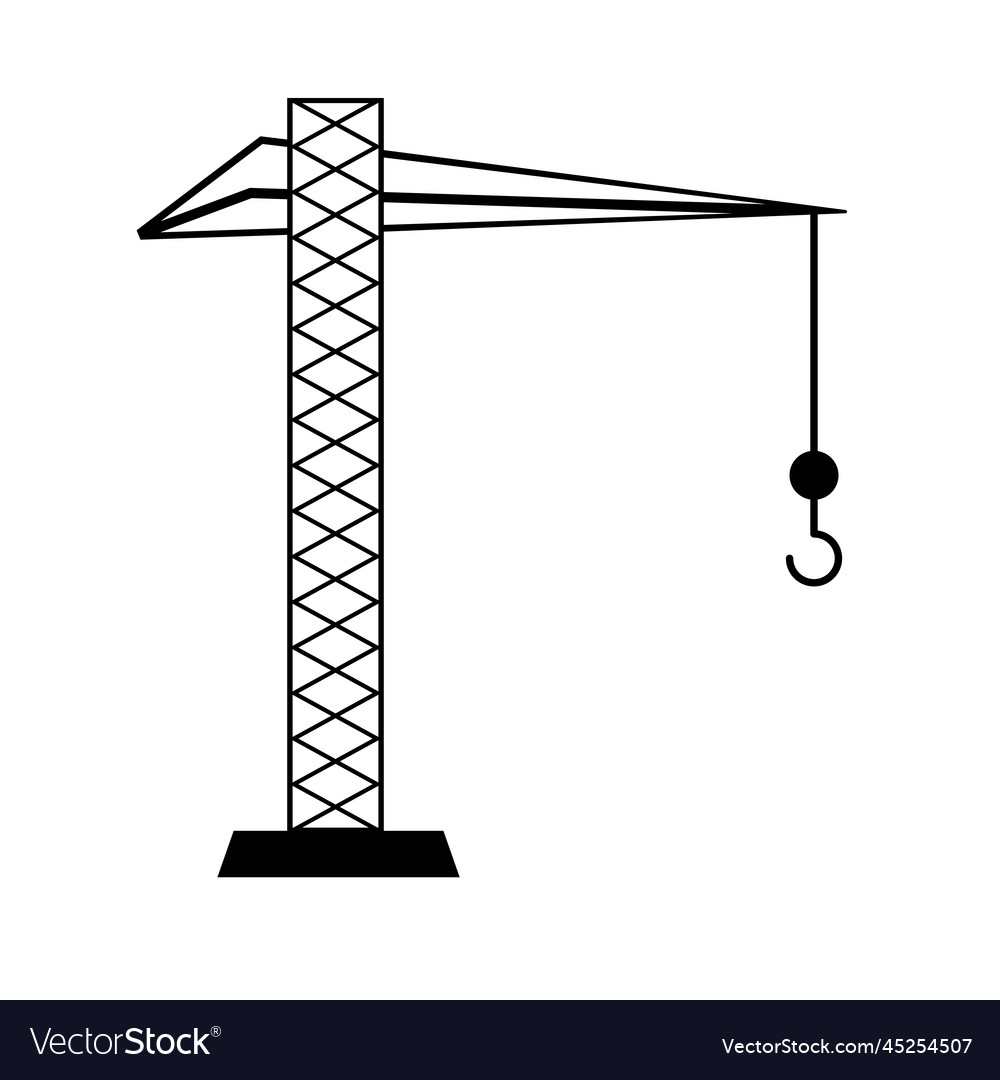 Tower crane icon or construction site machinery Vector Image