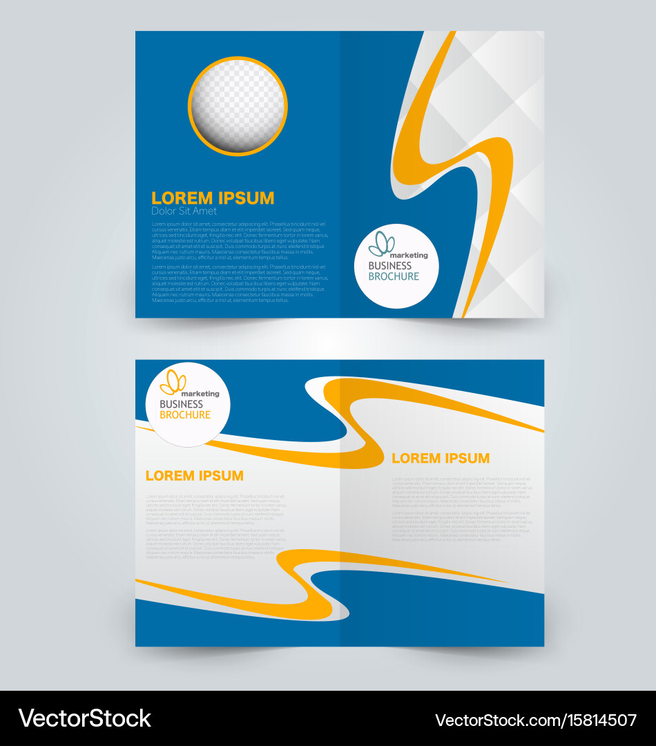 Two page fold brochure template design Royalty Free Vector