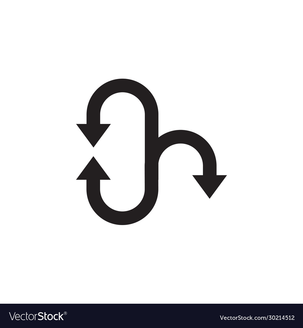 Arrow way path icon logo design template Vector Image