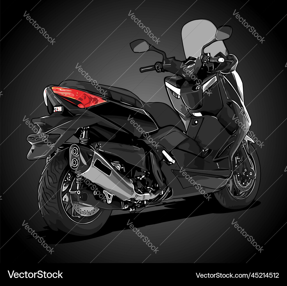 Big scooter back view template Royalty Free Vector Image
