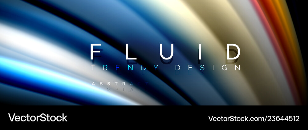 Bright colorful liquid fluid lines on black Vector Image