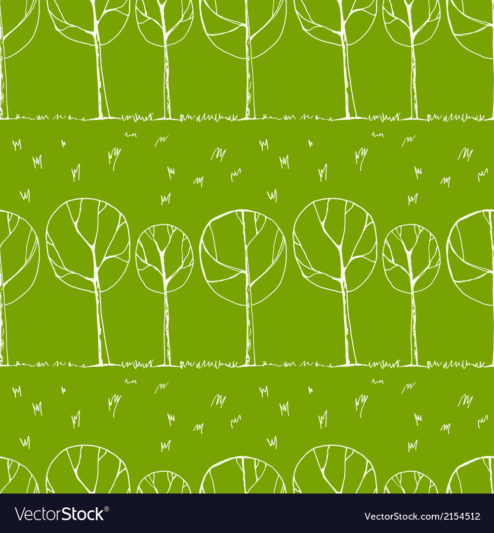 Decorative trees background Royalty Free Vector Image