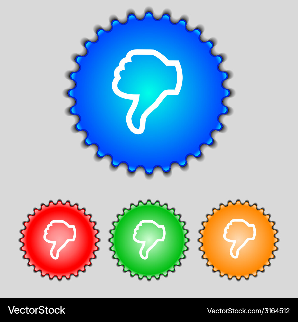 Dislike sign icon thumb down hand finger Vector Image
