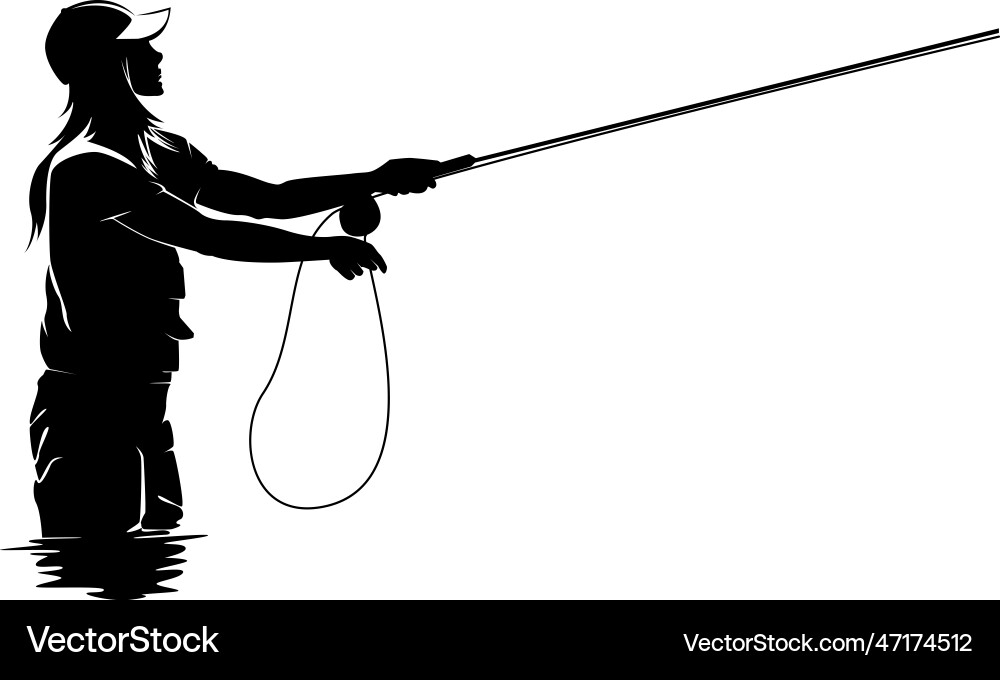 Fishinggraphic fly fishing Royalty Free Vector Image