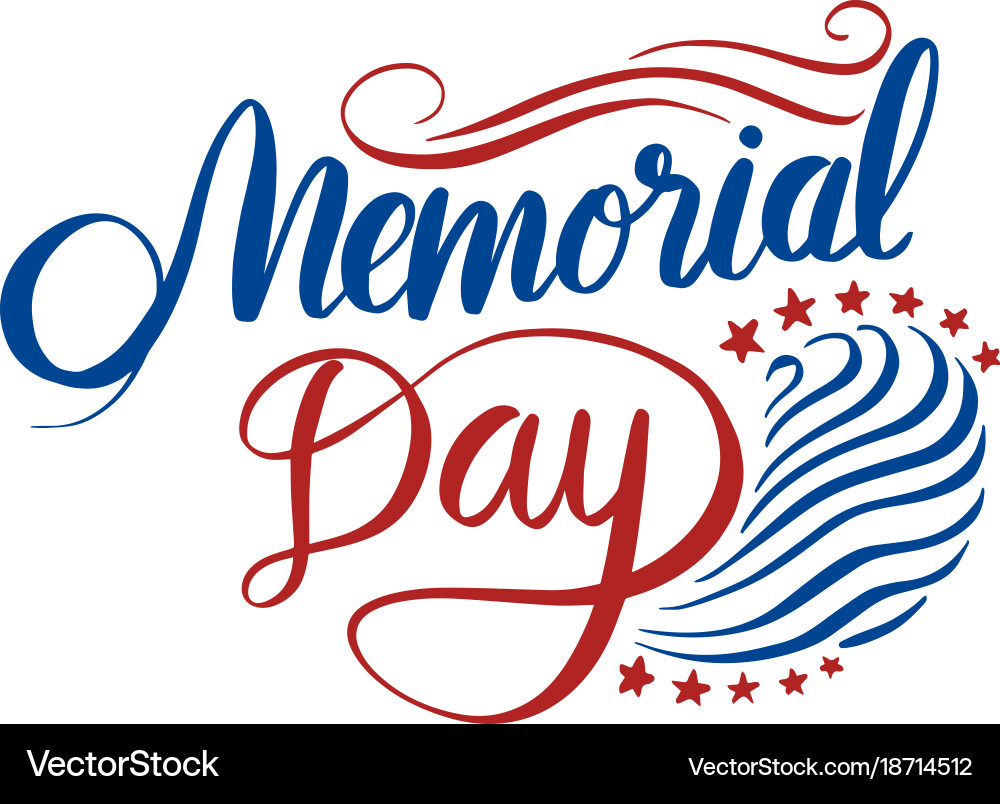 Happy memorial day lettering Royalty Free Vector Image