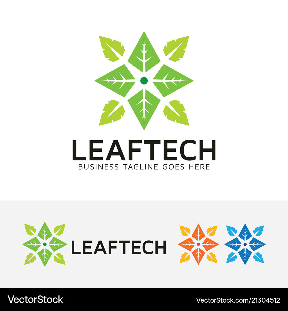 Leaf technology logo design Royalty Free Vector Image