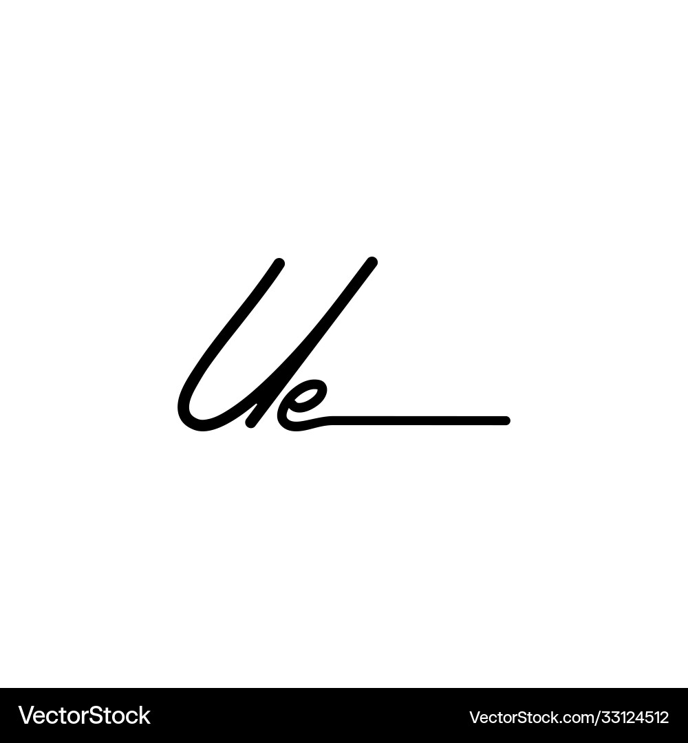 Letter ue signature logo template Royalty Free Vector Image