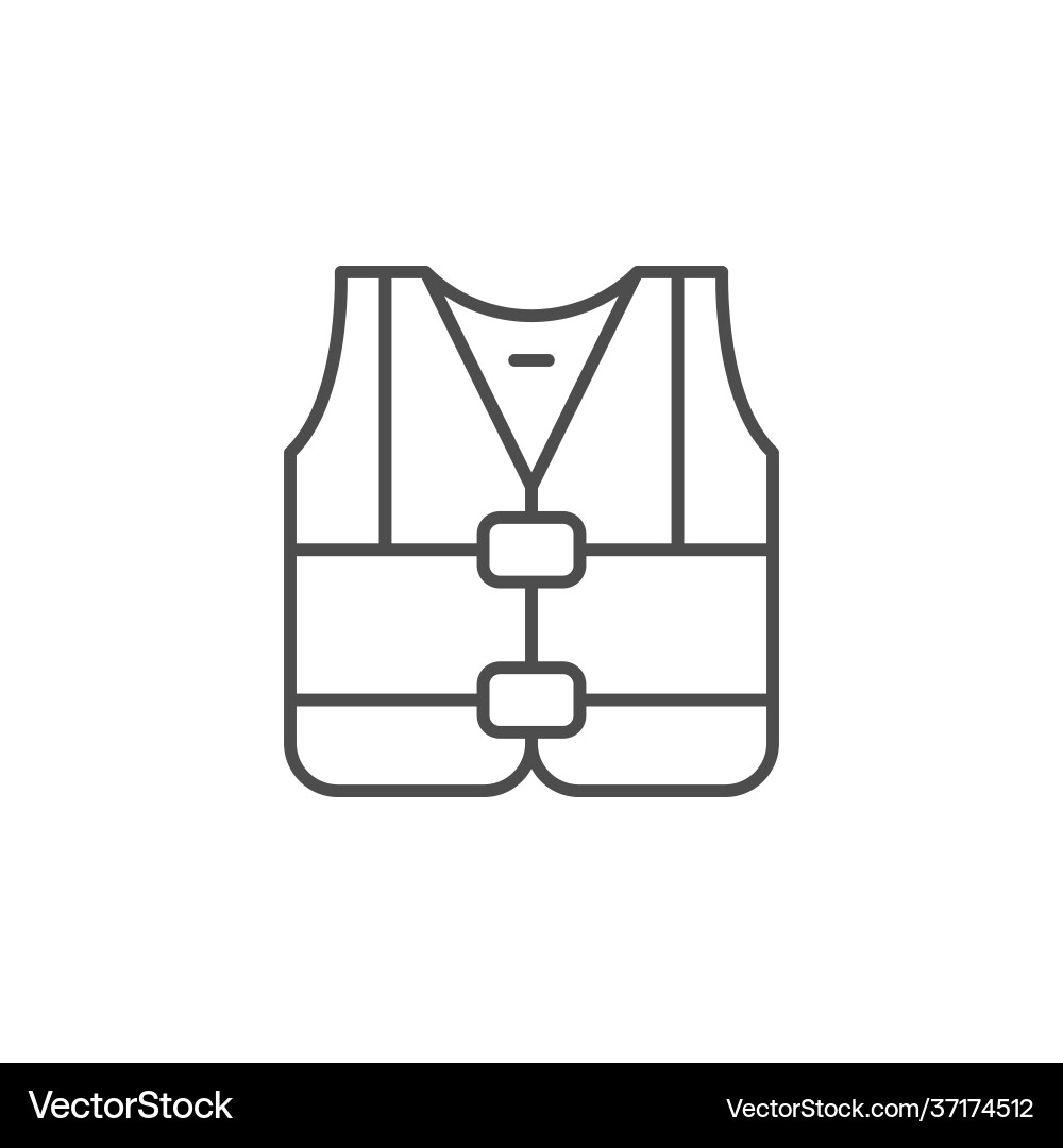 Life vest line outline icon Royalty Free Vector Image