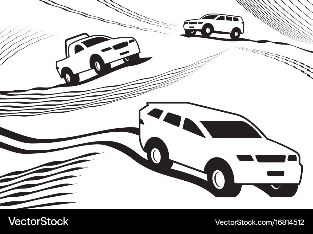 Off road safari in desert Royalty Free Vector Image