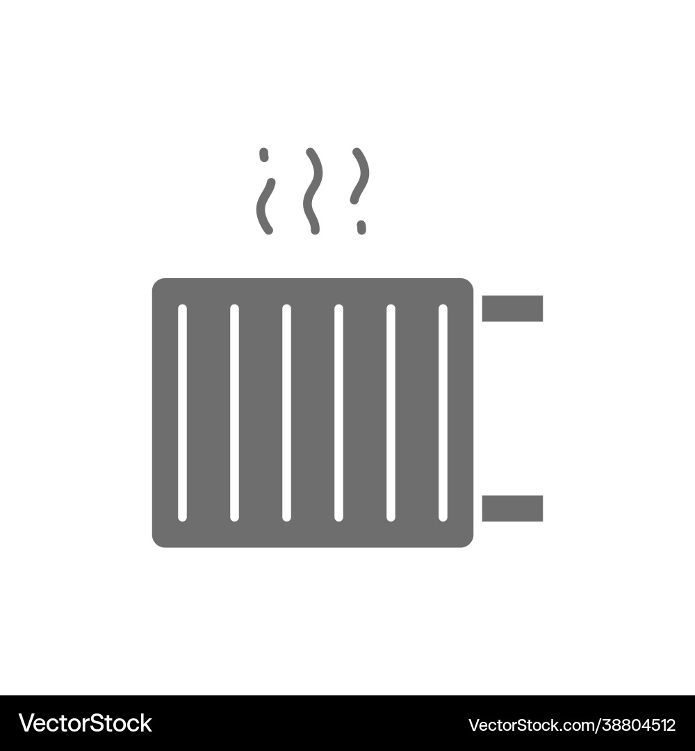Radiator heater heat system grey icon Royalty Free Vector