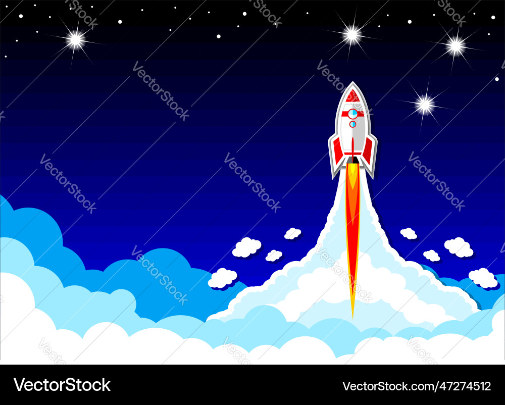 Startup Business Rocket Launch Royalty Free Vector Image