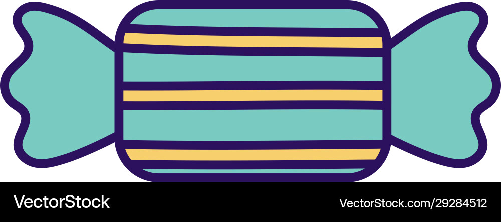 Sweet wrapped candy confectionery icon Royalty Free Vector
