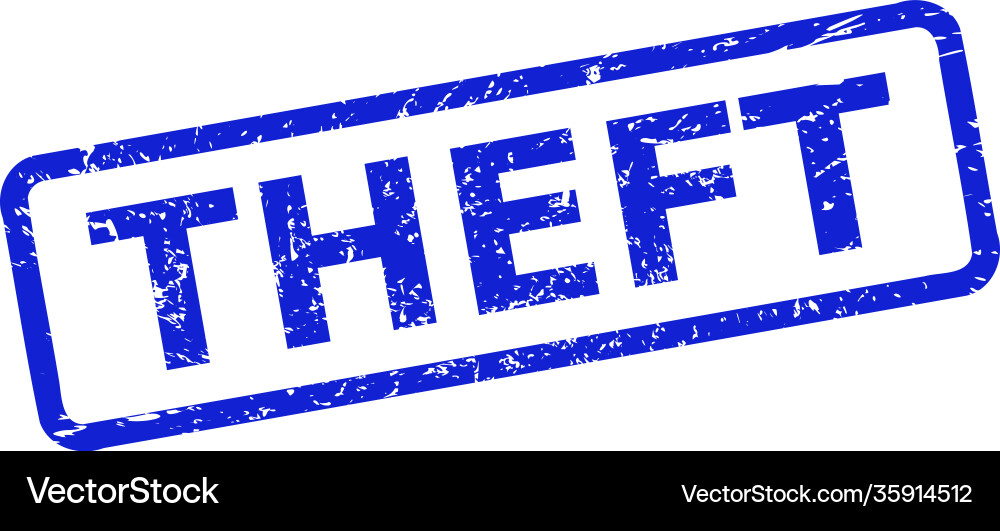 Theft watermark with unclean style and rounded Vector Image