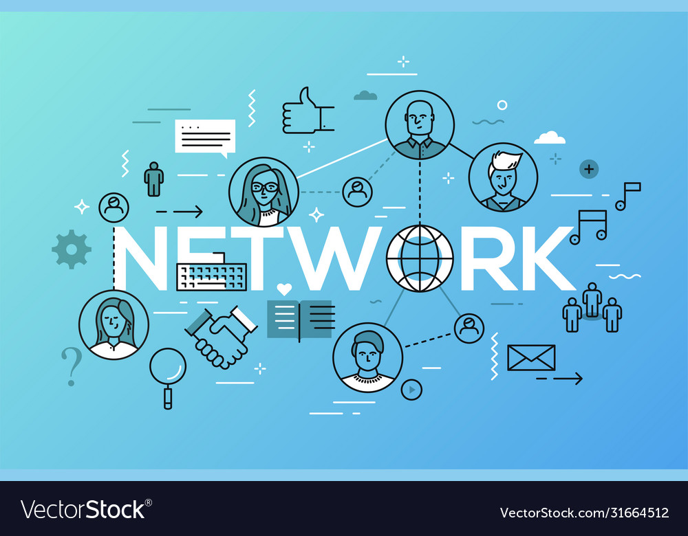 Thin line concept Royalty Free Vector Image - VectorStock