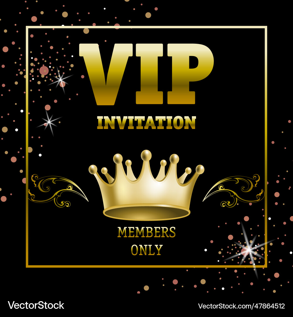 Vip invitation members only banner design in Vector Image