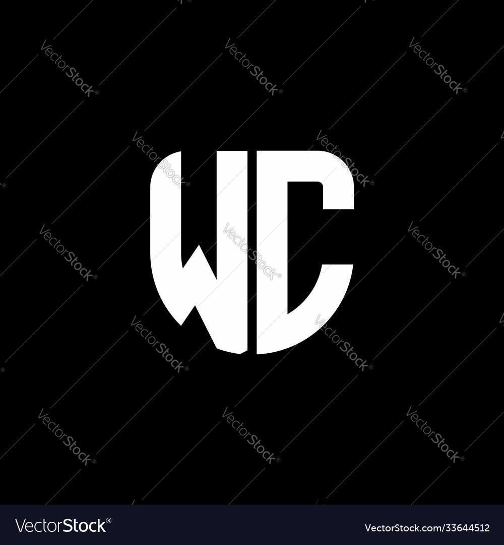 Wc logo monogram with circular shape shield Vector Image