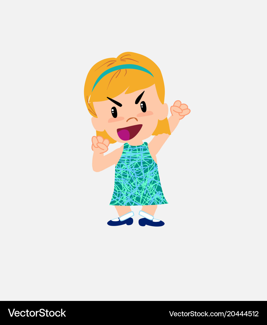White girl cheering enthusiastically Royalty Free Vector