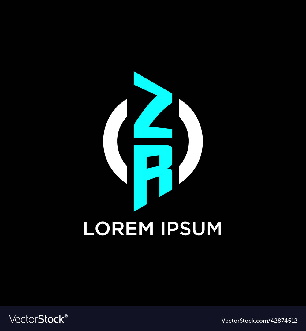 Zr circle monogram logo Royalty Free Vector Image