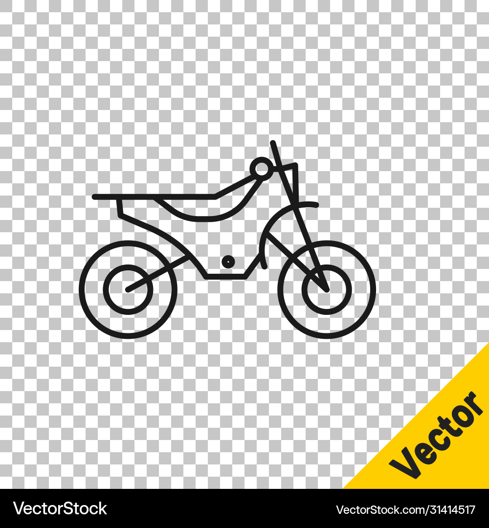 Black line mountain bike icon isolated Royalty Free Vector