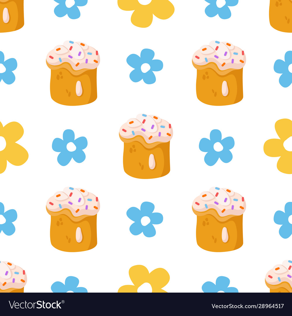 Cartoon easter day seamless pattern Royalty Free Vector