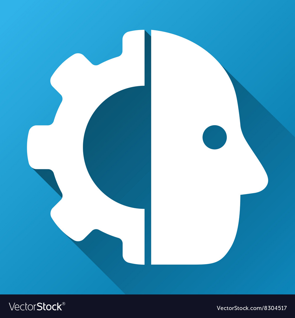 Cyborg gradient square icon Royalty Free Vector Image