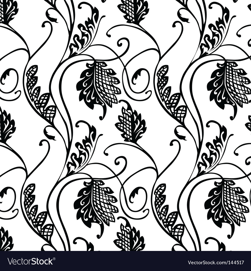 Floral leaf pattern Royalty Free Vector Image - VectorStock