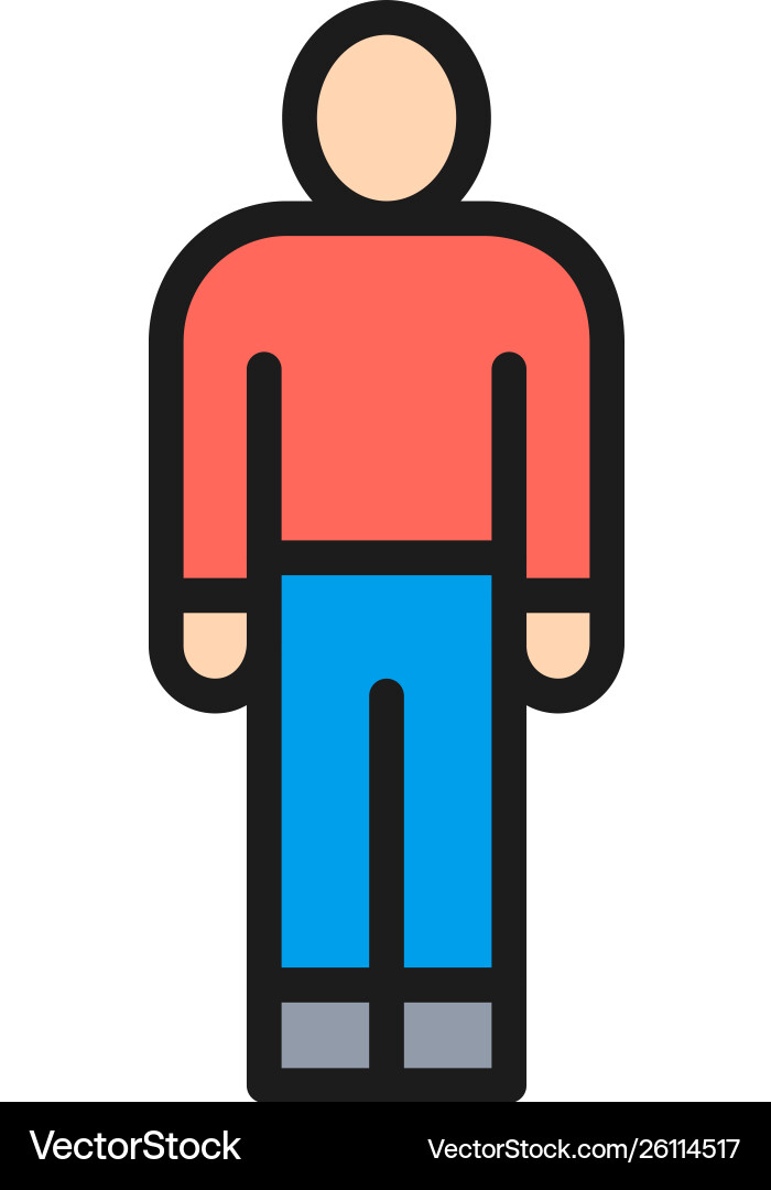 Man person human employee worker flat Royalty Free Vector