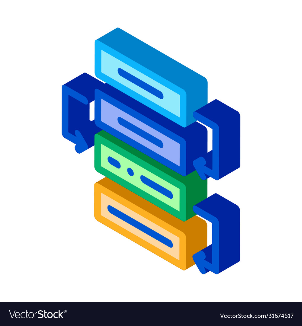 Process plan isometric icon Royalty Free Vector Image