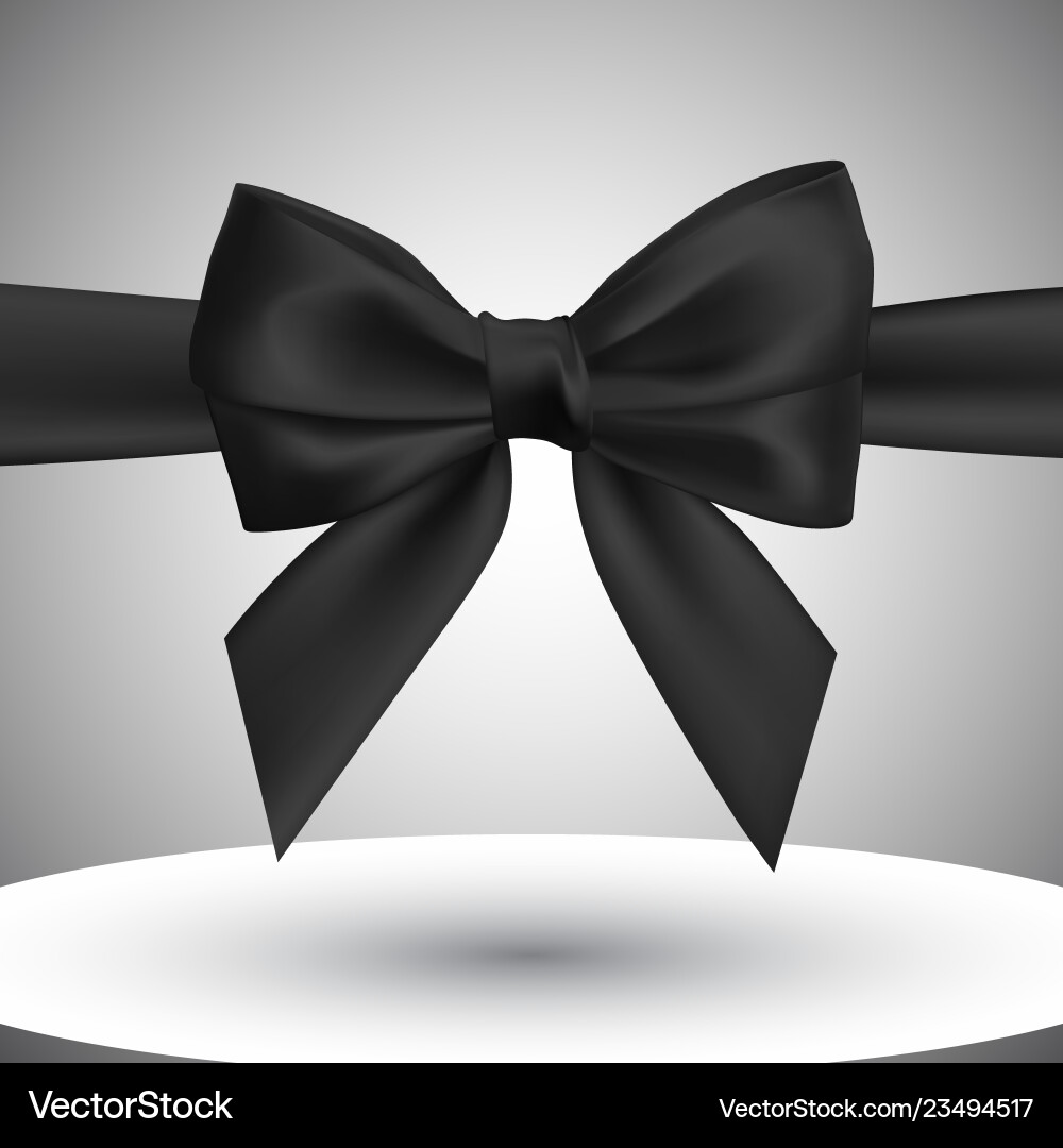 Realistic black bow element for decoration gifts Vector Image